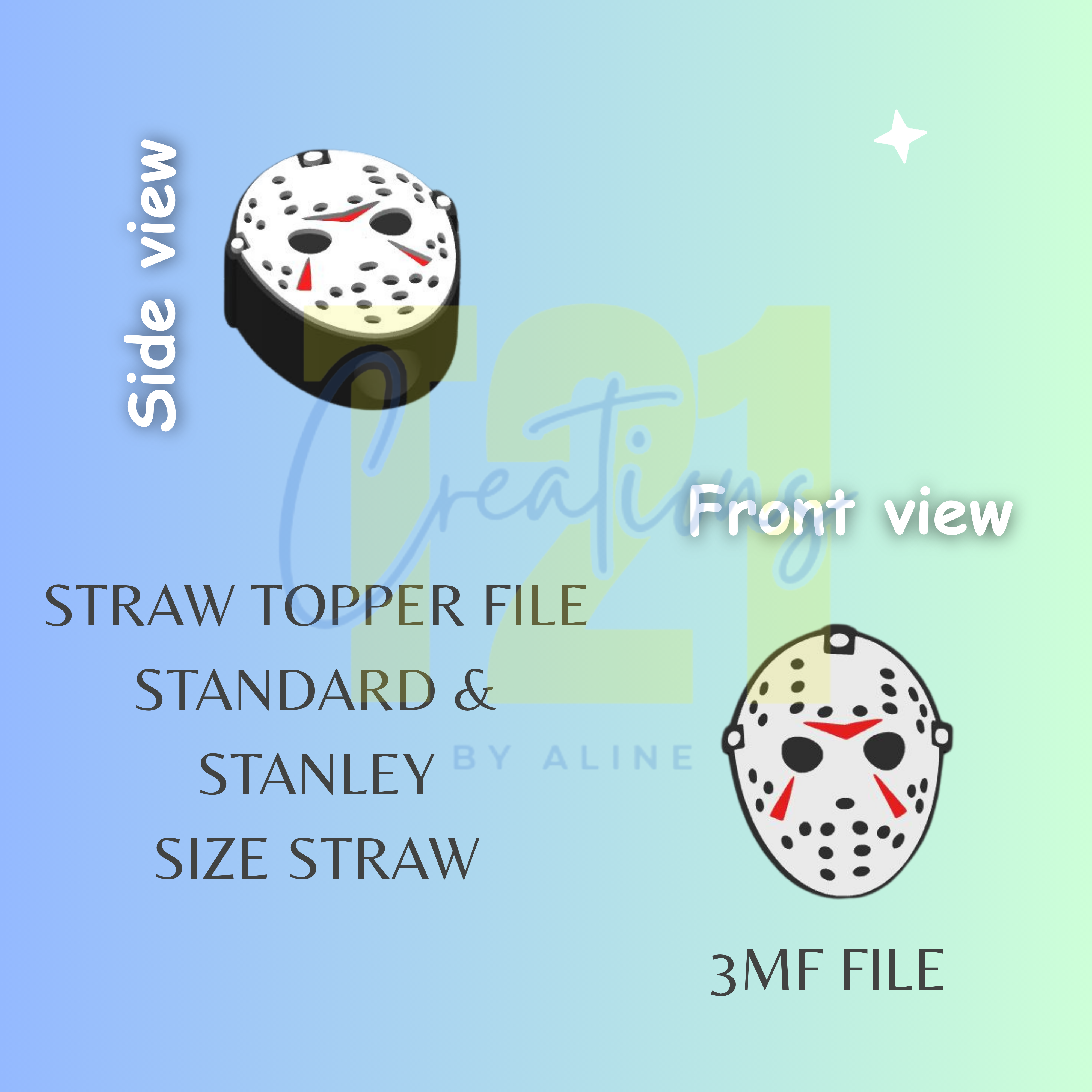 JASON STRAW TOPPER STL FILE – T21 CREATIONS BY ALINE