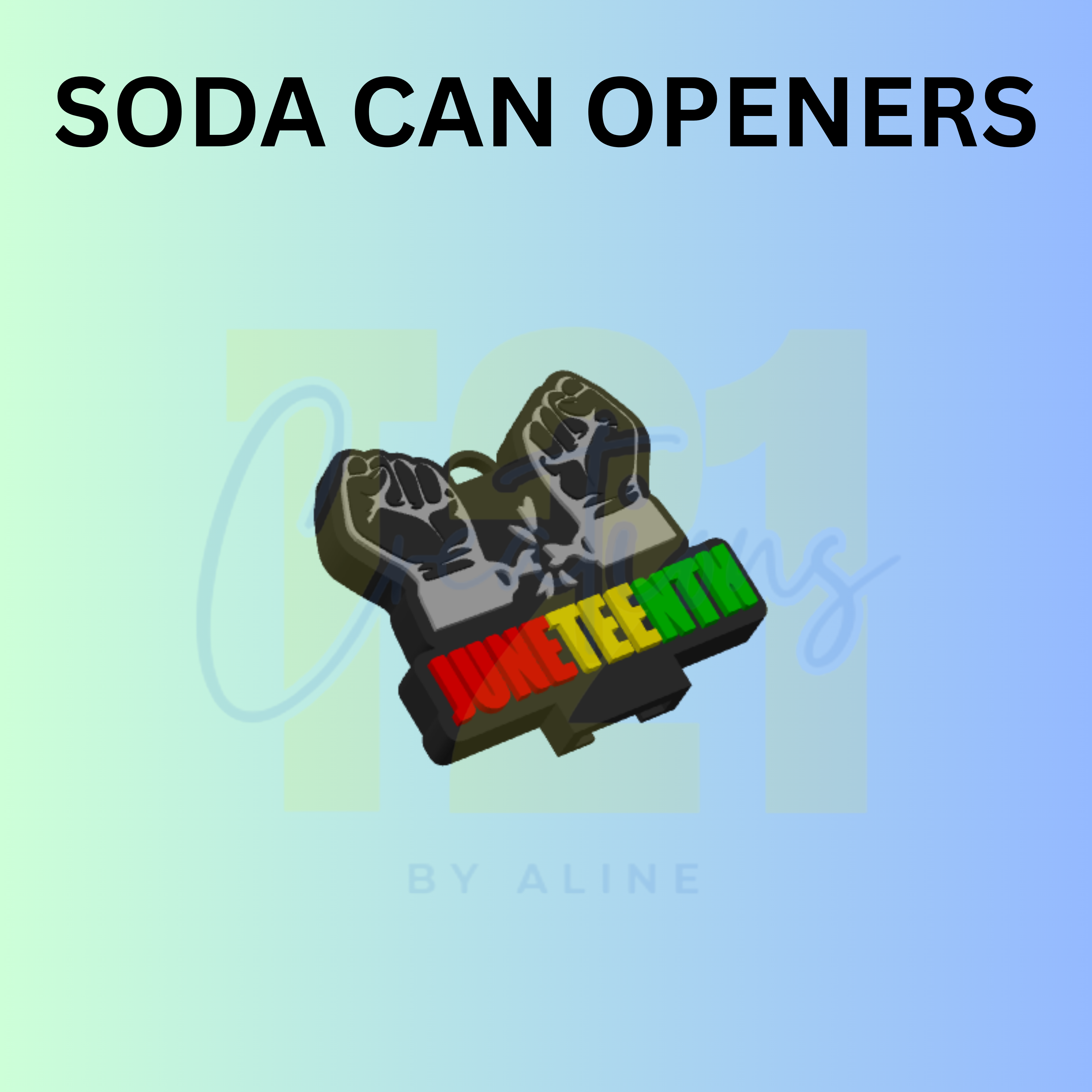JUNETEENTH SODA CAN OPENER KEYCHAIN – T21 CREATIONS BY ALINE