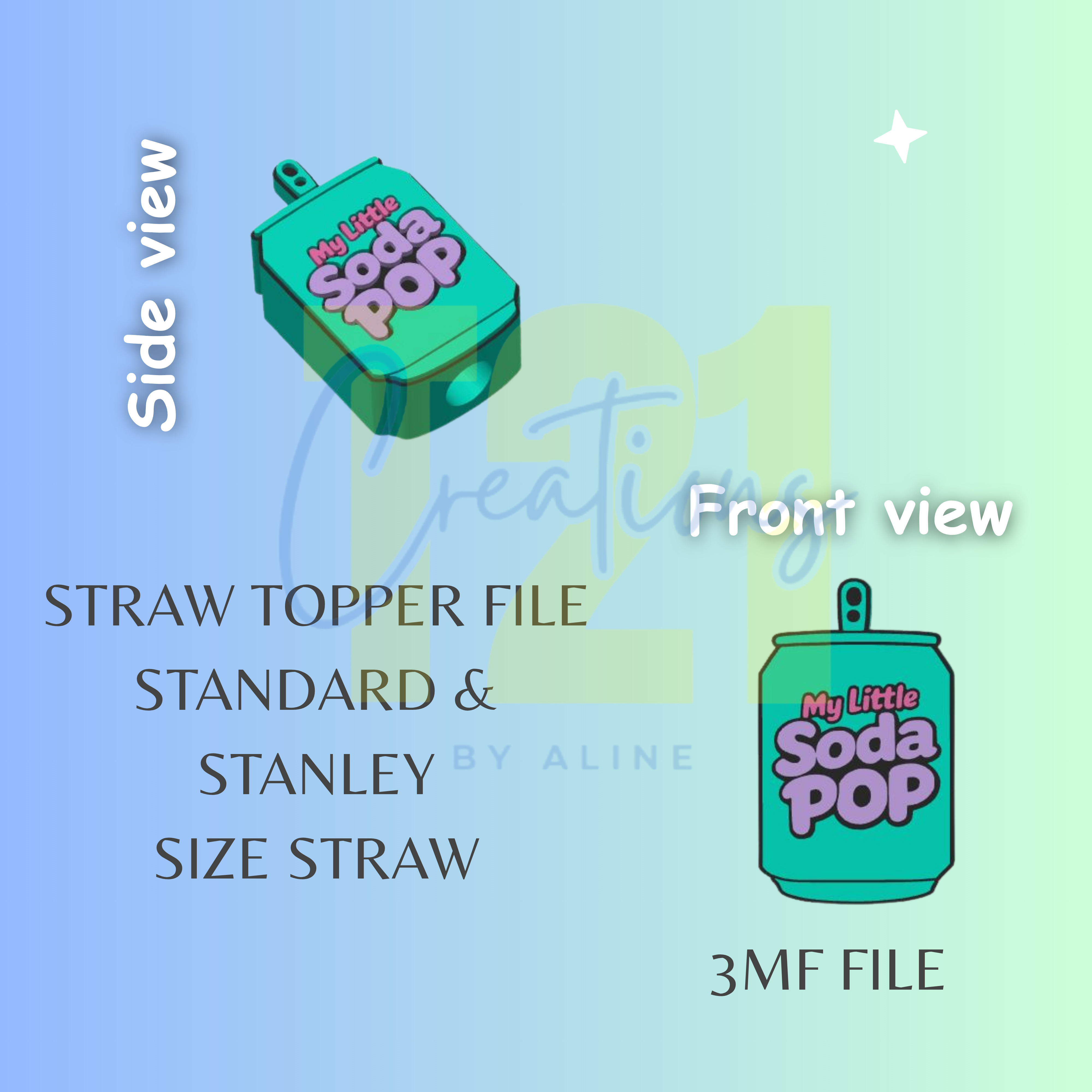 SODA POP TOPPER STL FILE – T21 CREATIONS BY ALINE