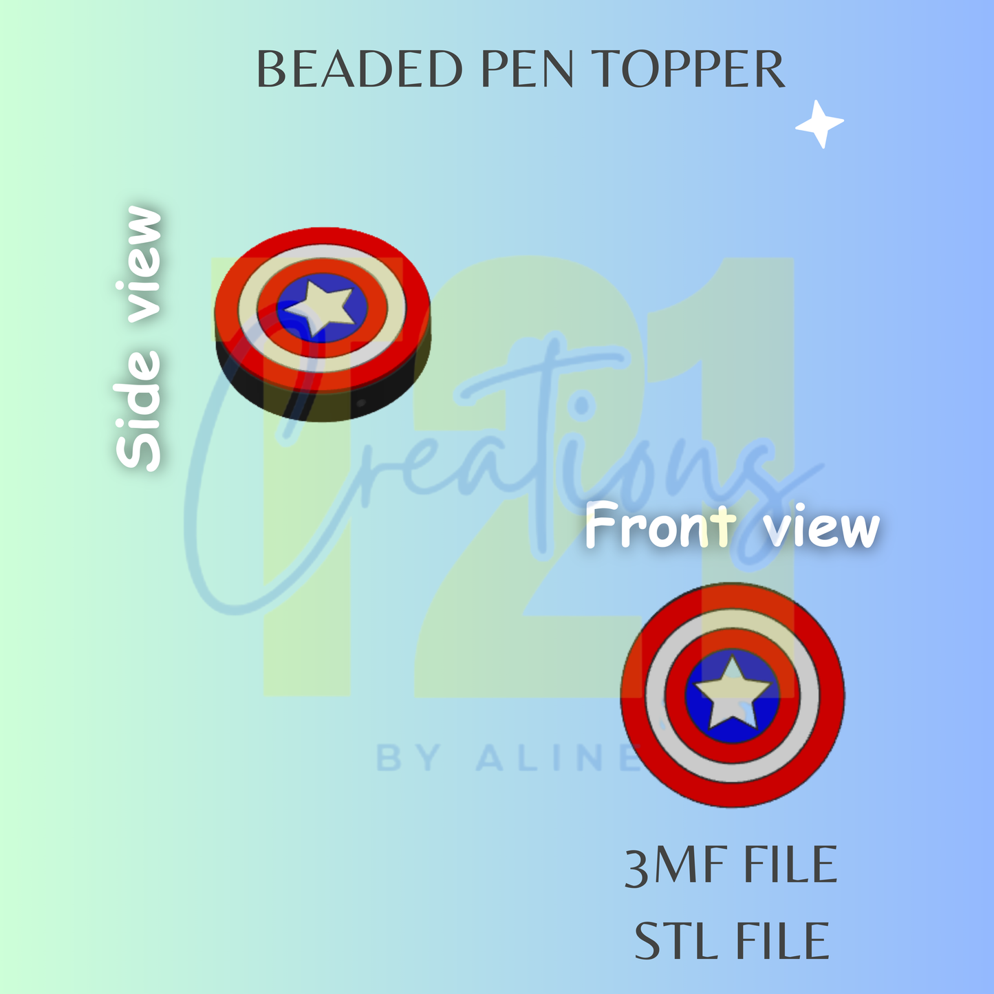 CAPTAIN GUY PEN TOPPER STL FILE – T21 CREATIONS BY ALINE
