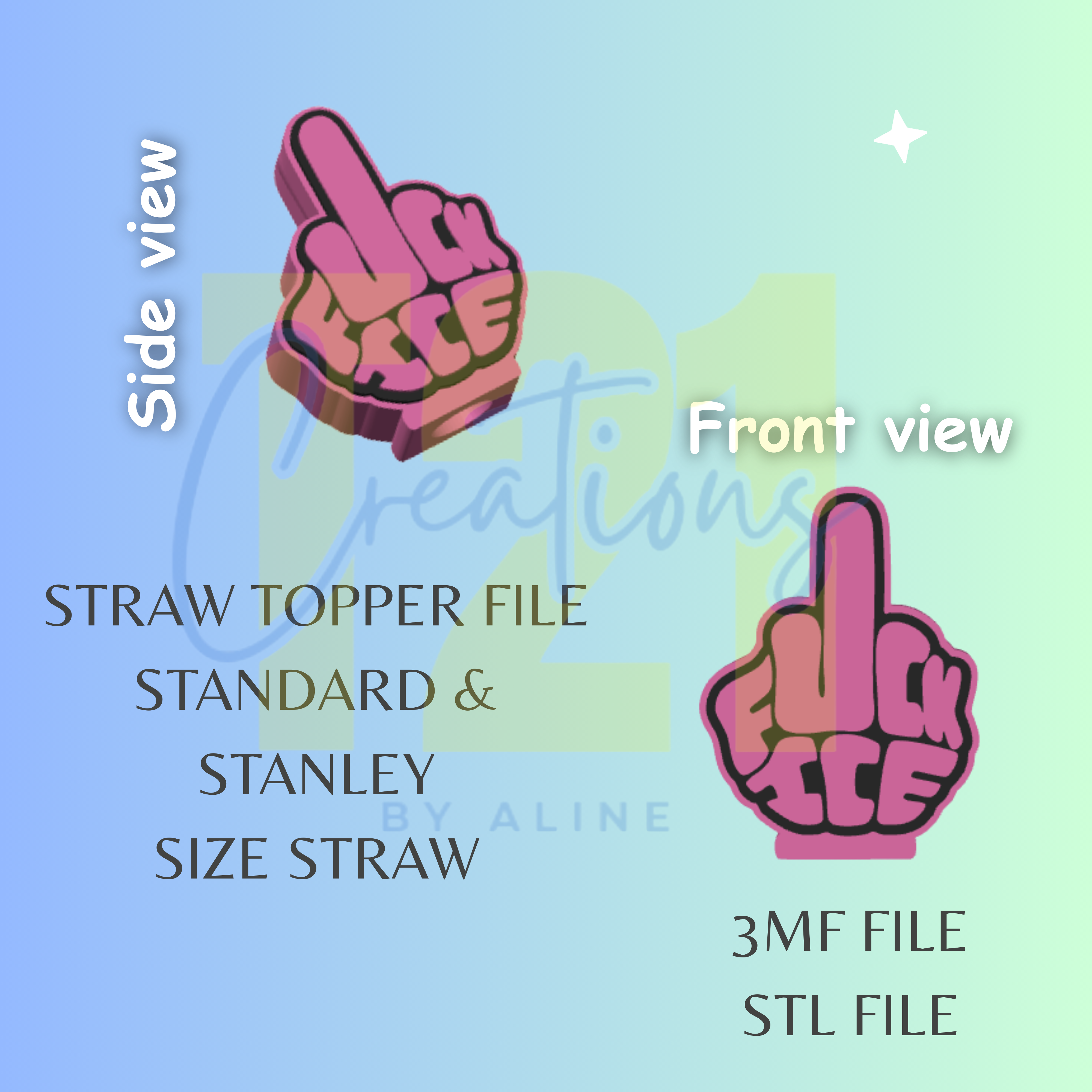 F ICE STRAW TOPPER STL FILE – T21 CREATIONS BY ALINE