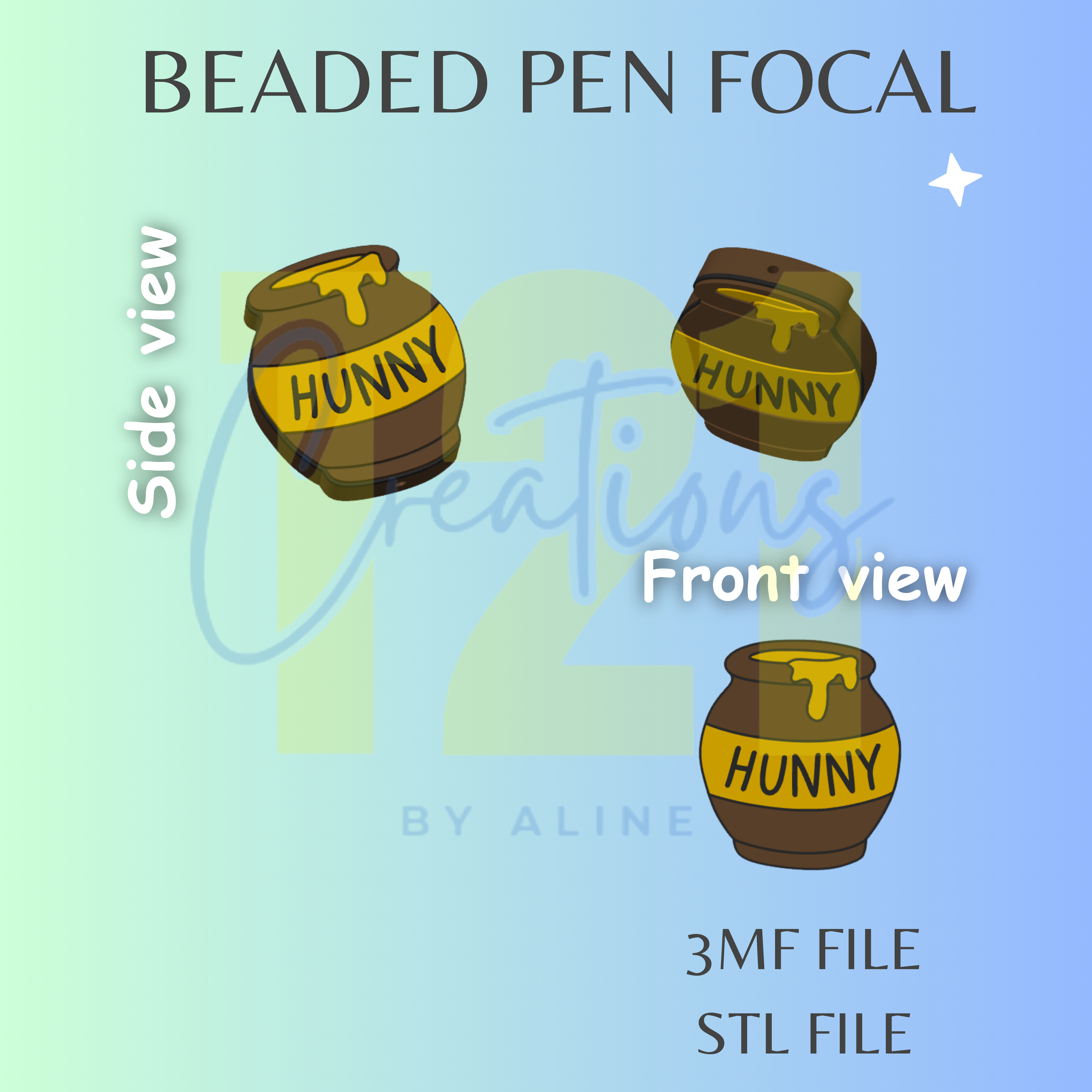 HONEY POT PEN FOCAL STL FILE – T21 CREATIONS BY ALINE